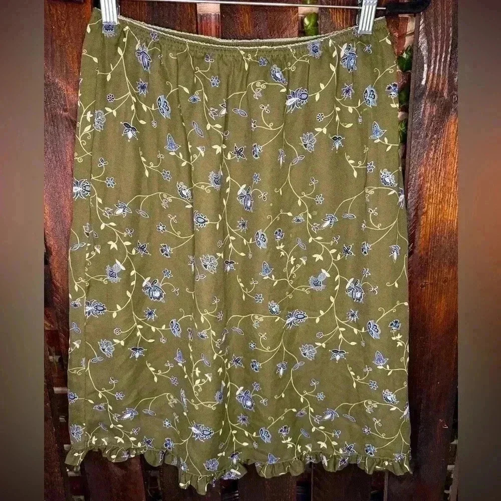 Y2k Milkmaid Fairycore Grandmacore Floral Green & Blu… - Gem